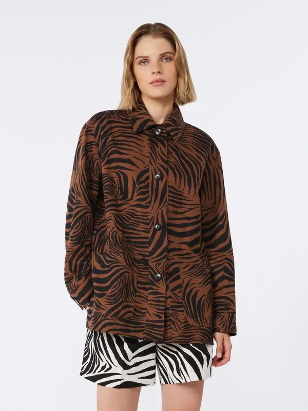 Max Mara Printed Cotton And Linen Shirt