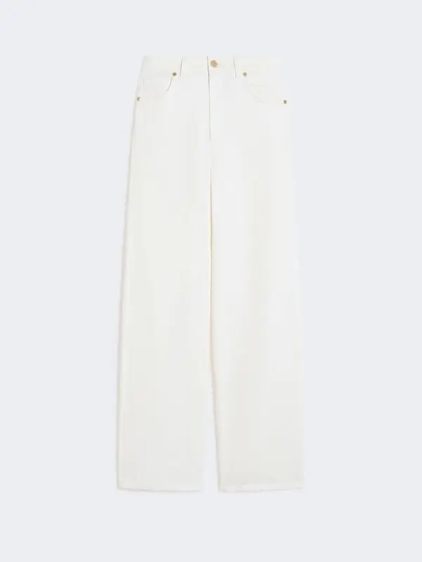 Max Mara Cotton And Linen 5-pocket Trousers - White