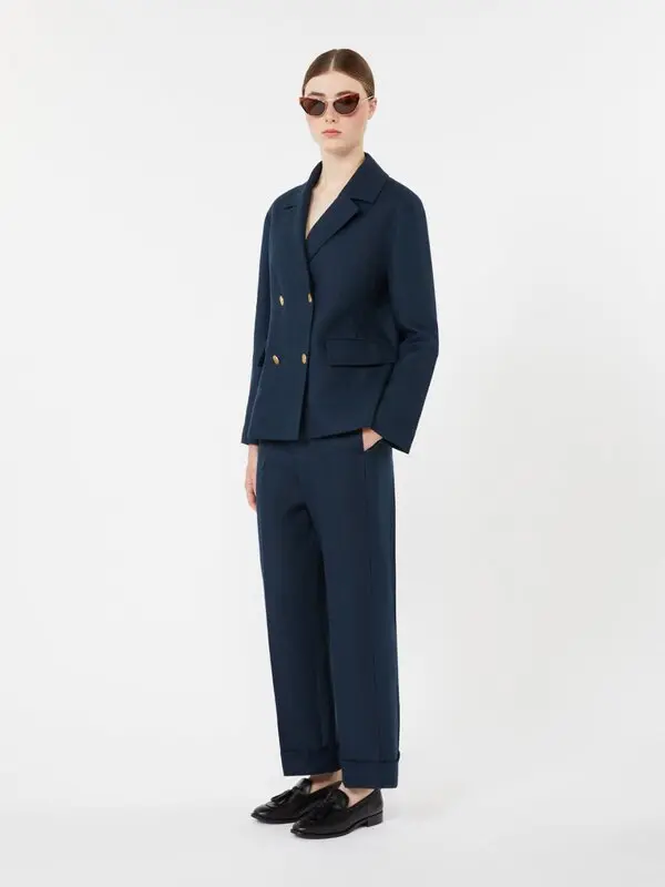 Max Mara Linen Basketweave Straight Trousers