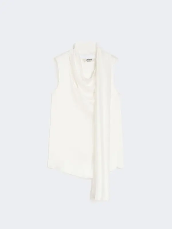Max Mara Silk Satin Top - White