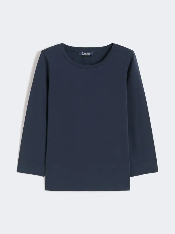 Max Mara T-shirt In Maglia Di Cotone - Ultramarine