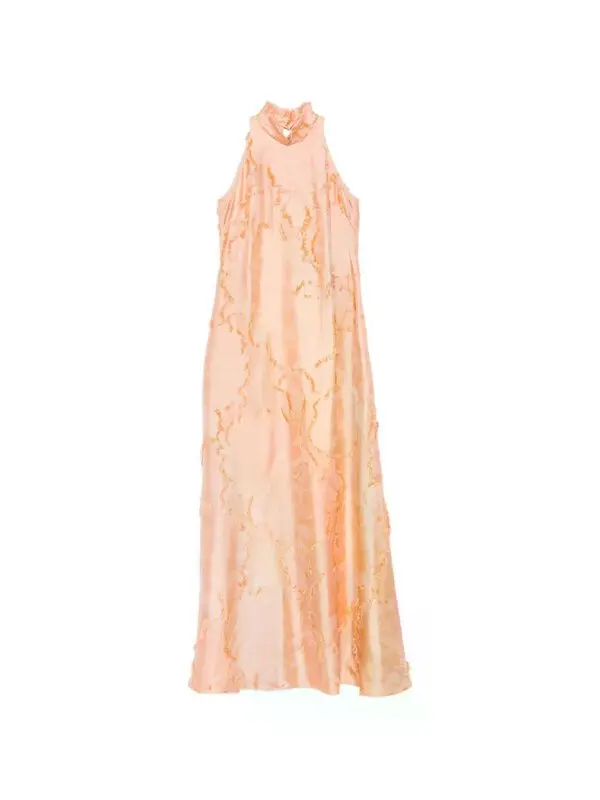 Amsale Jacquarded Trapeze Maxi Dress - Orange