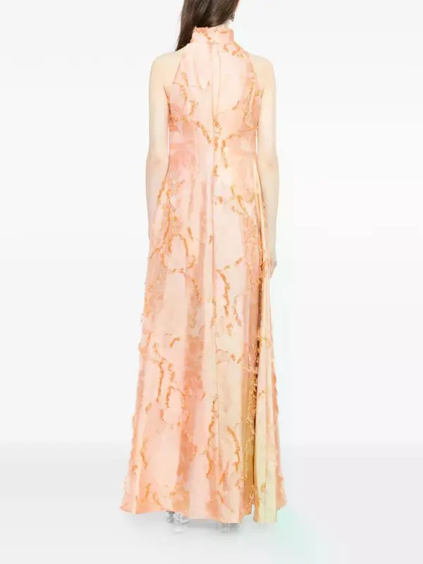 Amsale Jacquarded Trapeze Maxi Dress