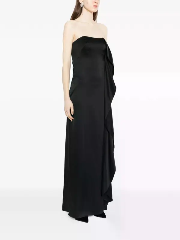 Amsale Cascade Maxi Dress - Black