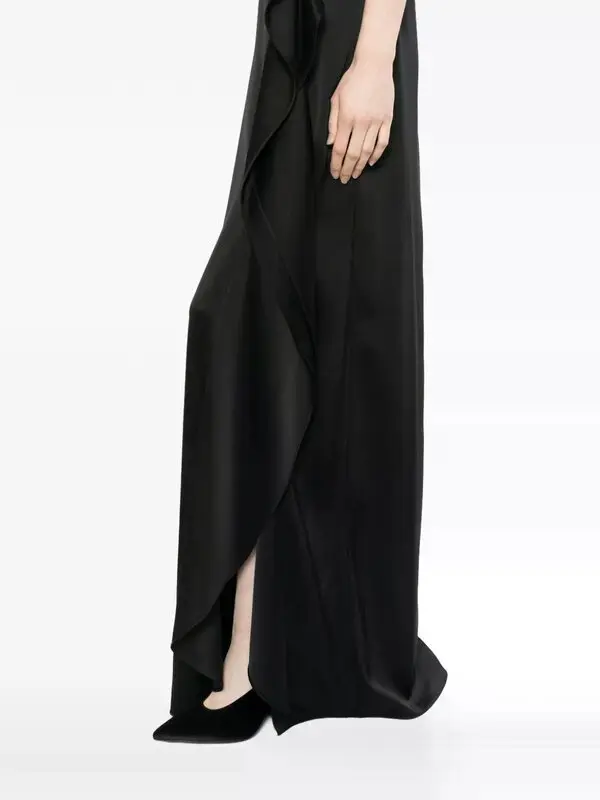 Amsale Cascade Maxi Dress - Black