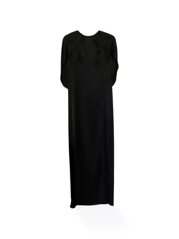 Amsale Column Cape Maxi Dress - Black