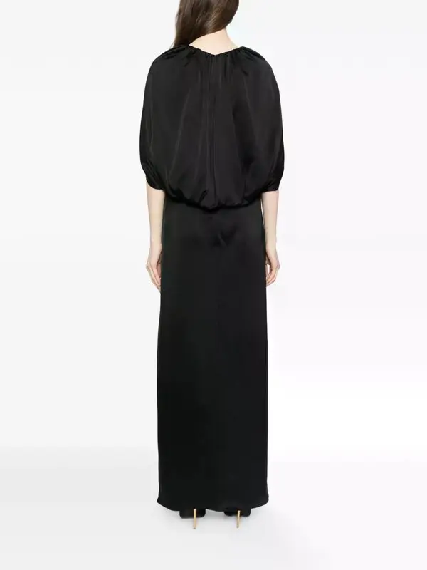 Amsale Column Cape Maxi Dress - Black