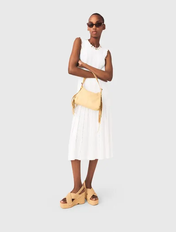 Maje Knit Dress With Gold Embellishments