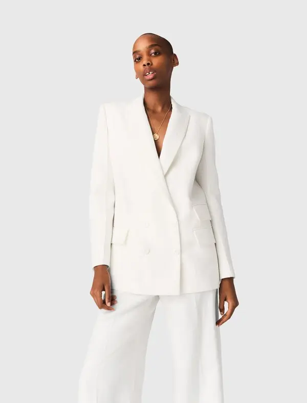Maje Lyocell Double-breasted Suit Jacket