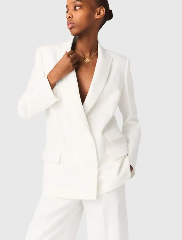 Maje Lyocell Double-breasted Suit Jacket