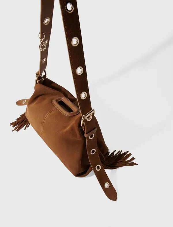 Maje Suede Miss M Bag - Camel