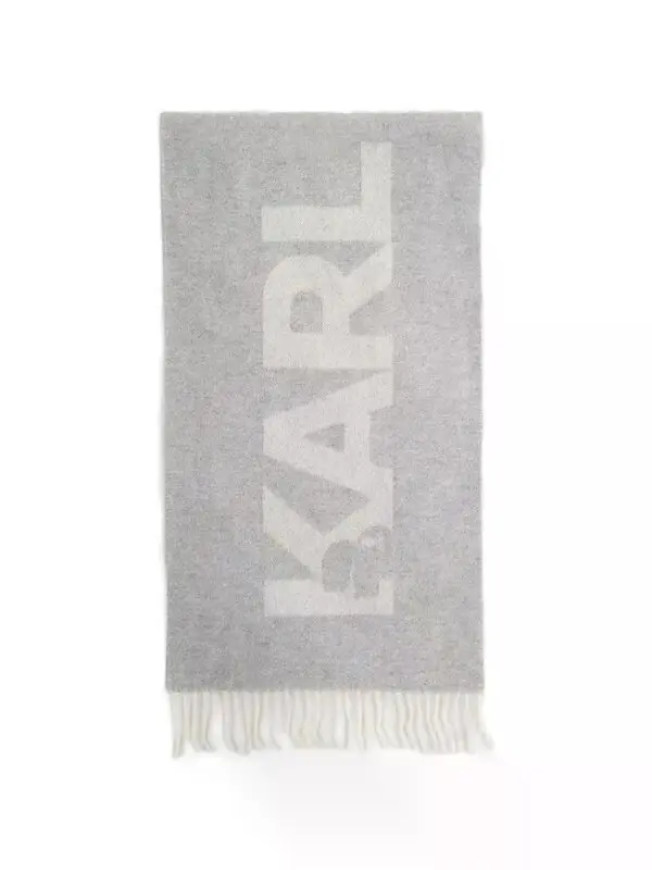 Karl Lagerfeld Logo-detail Scarf - Grey