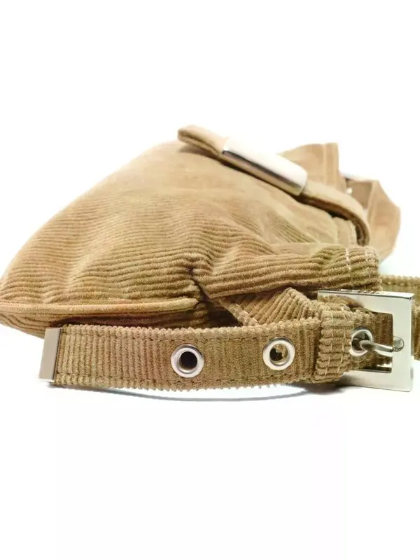 Fendi 1990-2000 Logo-detail Corduroy Shoulder Bag