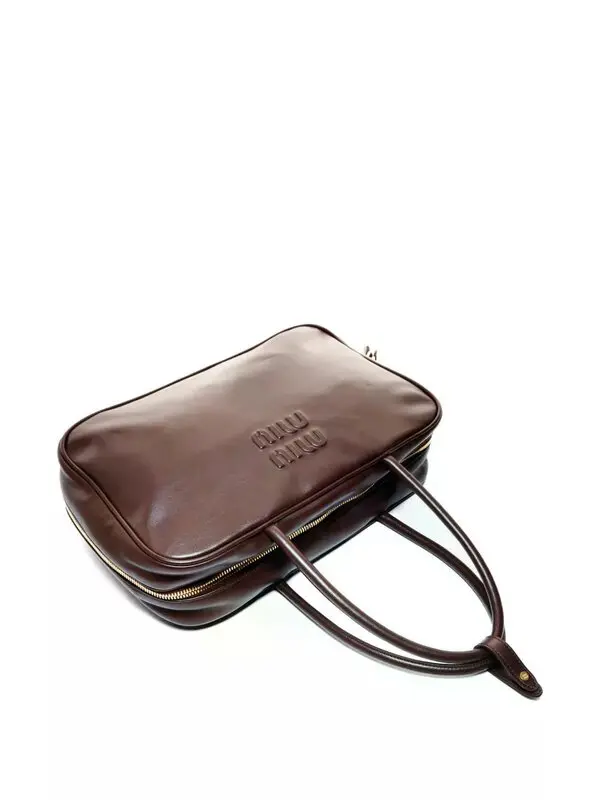 Miu Miu 2020 Logo Leather Bowling Bag