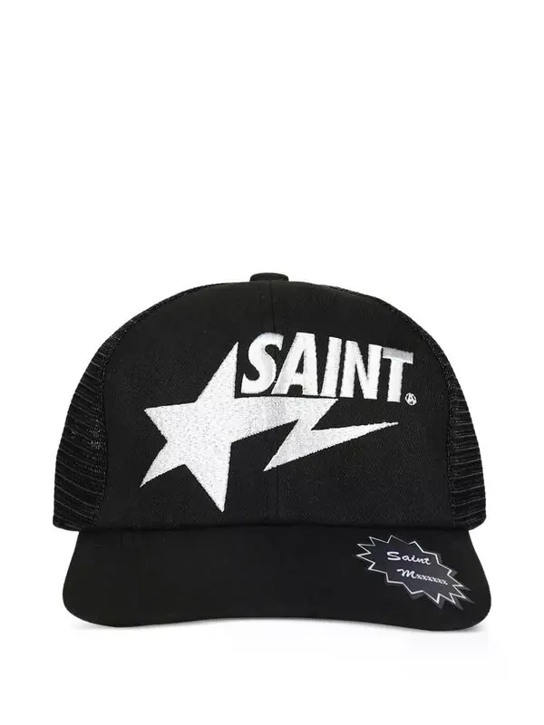 SAINT MXXXXXX Logo Embroidered Cap - Black