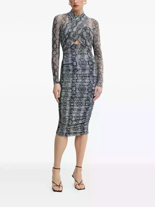 Bardot Aliyah Cutout Snake Print Dress - Grey
