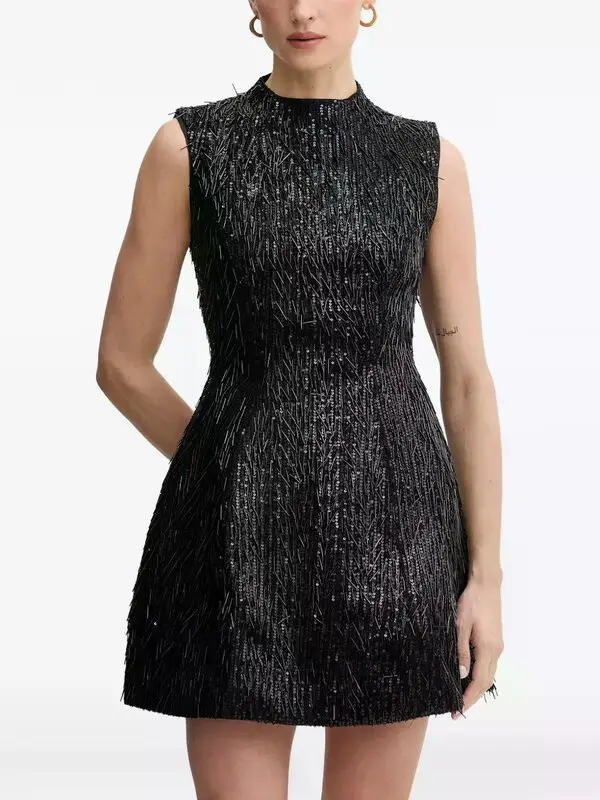 Bardot Christa Hourglass Beaded Mockneck Dress - Black