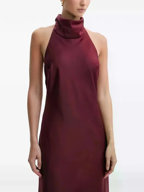 Bardot Delphina Halter Open-back Dress - Red
