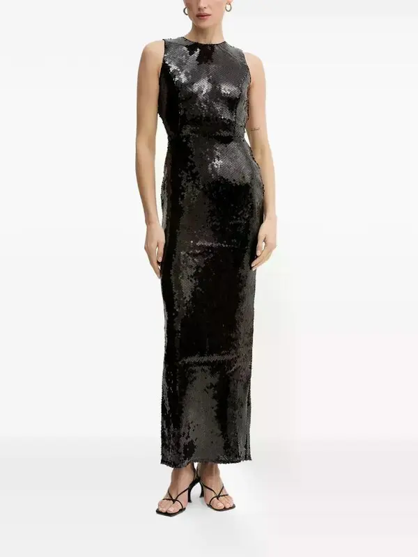 Bardot Portia Sequin Open Back Dress - Black