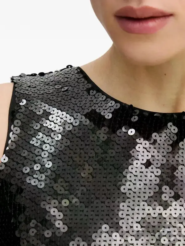 Bardot Portia Sequin Open Back Dress - Black