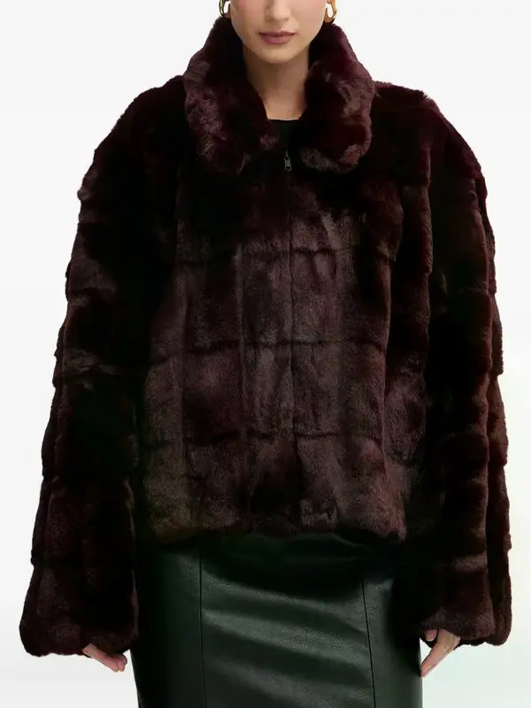 Bardot Sylvie Faux Fur Jacket - Red