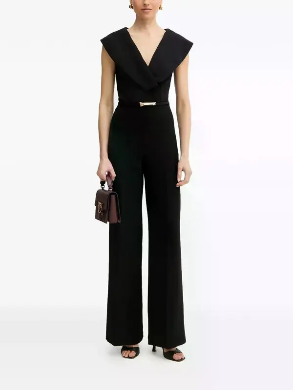 SIMONA CORSELLINI V-neck Belted Jumpsuit
