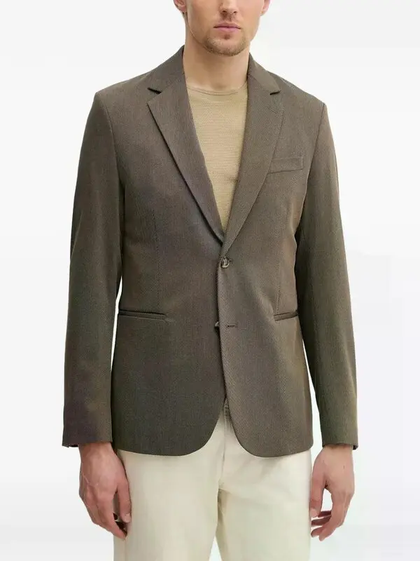 Sisley Single-breasted Blazer - Brown