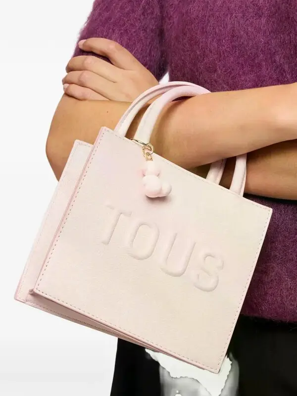 TOUS Mini Brenda Embossed Charm Tote Bag