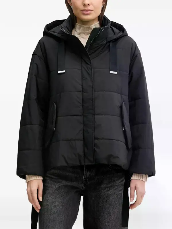 Sisley Hooded Quilted Jacket - Black