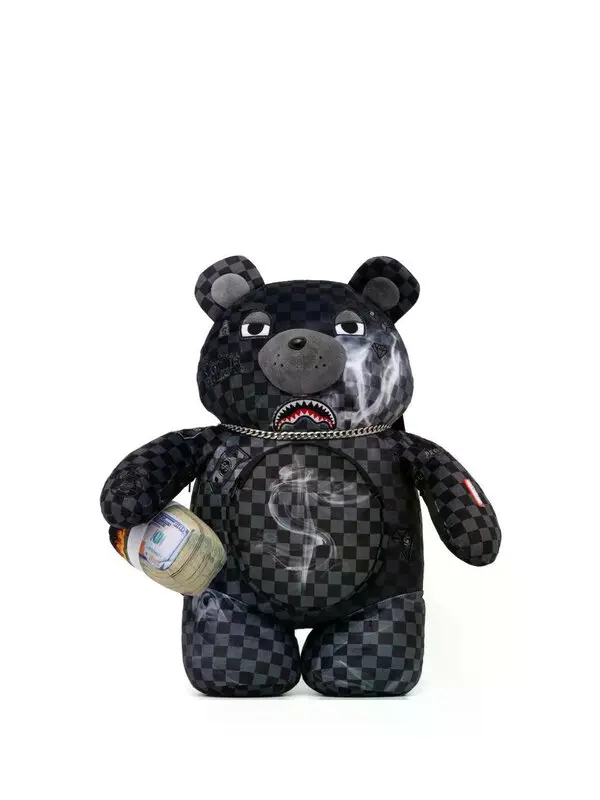 SPRAYGROUND Checkered Bear Backpack - Black