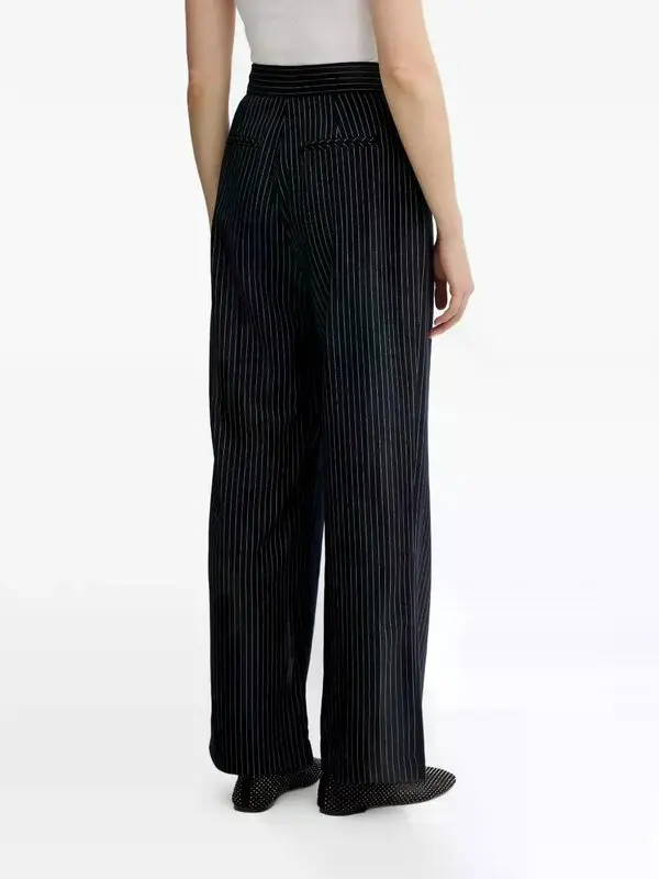 NEVER FULLY DRESSED Pinstripe Button Trousers