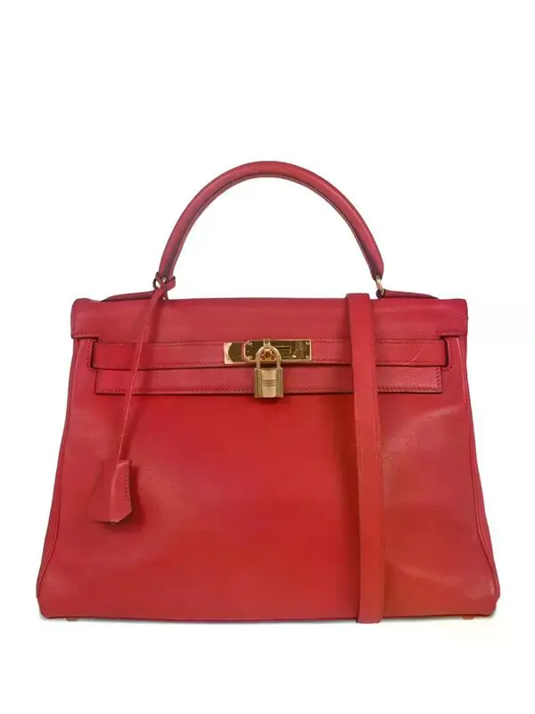 Hermès 1999 32 Kelly Vif Gulliver Tote Bag - Red