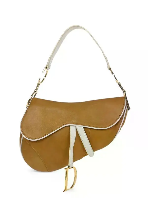 Dior 2000 Saddle Leather Handbag - Neutrals