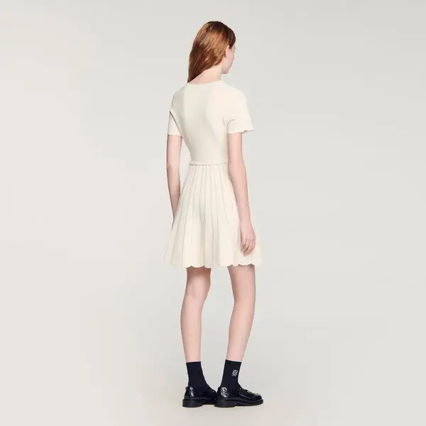 Sandro Pointelle Knit Mini Dress
