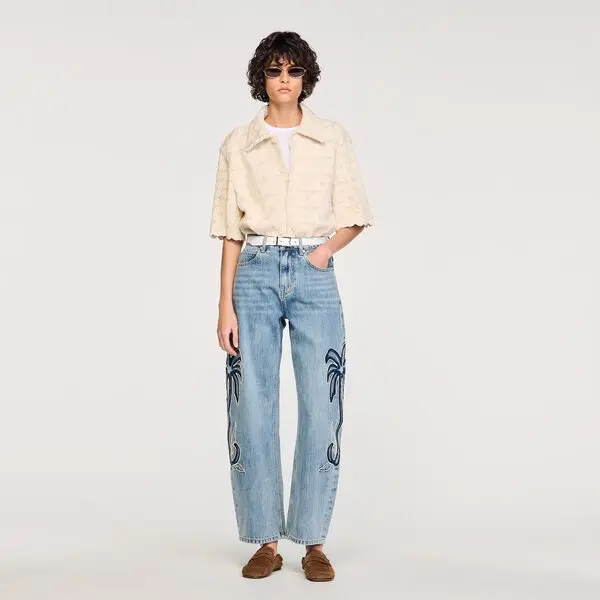 Sandro Cotton Broderie Anglaise Shirt