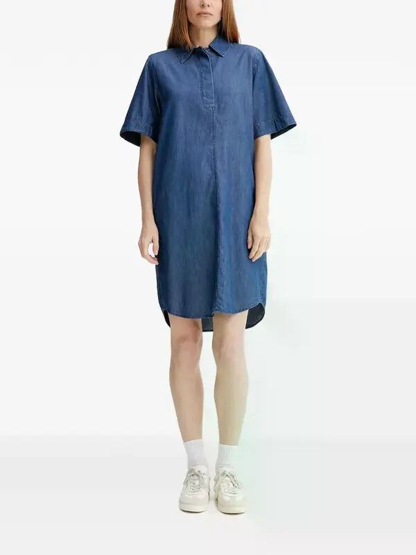 Buy Marc O'polo Short-sleeve Mini Shirt Dress - Blue At 15% Off