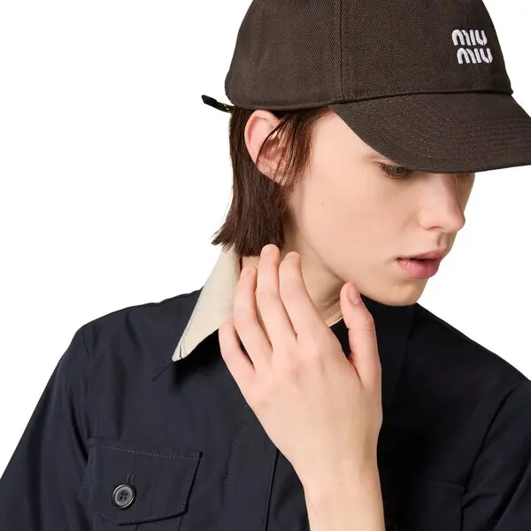 Miu Miu Baseball Cap - Dark Brown/iris