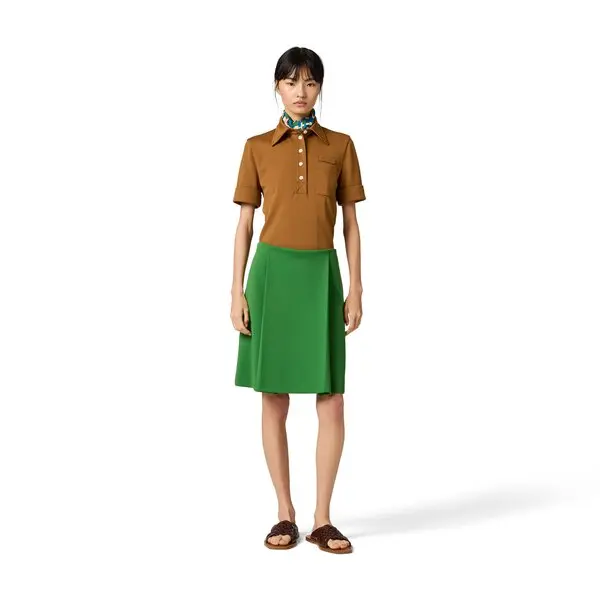 Miu Miu Technical Jersey Polo Shirt - Cinnamon