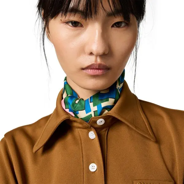 Miu Miu Technical Jersey Polo Shirt - Cinnamon