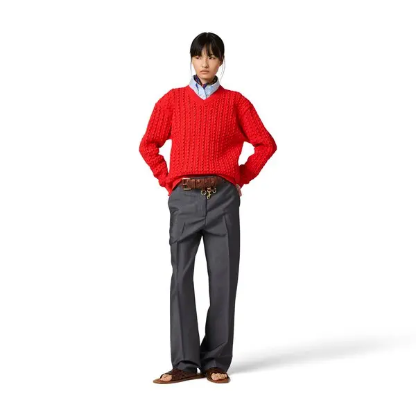 Miu Miu Technical Yarn V-neck Sweater