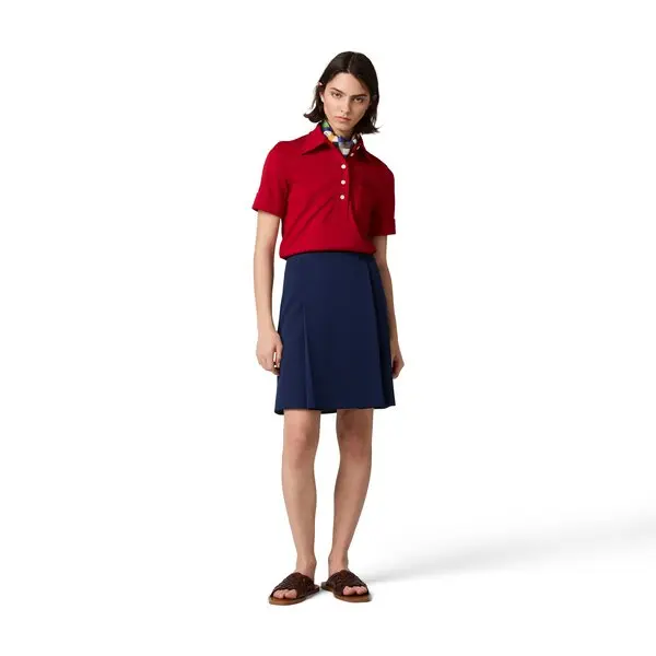 Miu Miu Technical Jersey Polo Shirt - Ruby Red
