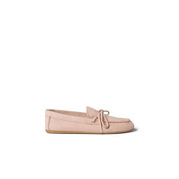 Miu Miu Suede Deck Loafers - Peach