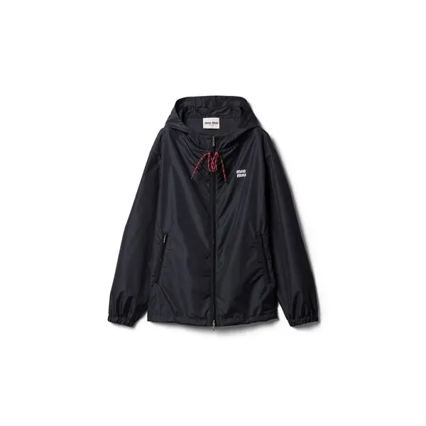 Miu Miu Technical Fabric Hooded Blouson Jacket - Navy
