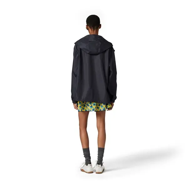 Miu Miu Technical Fabric Hooded Blouson Jacket - Navy