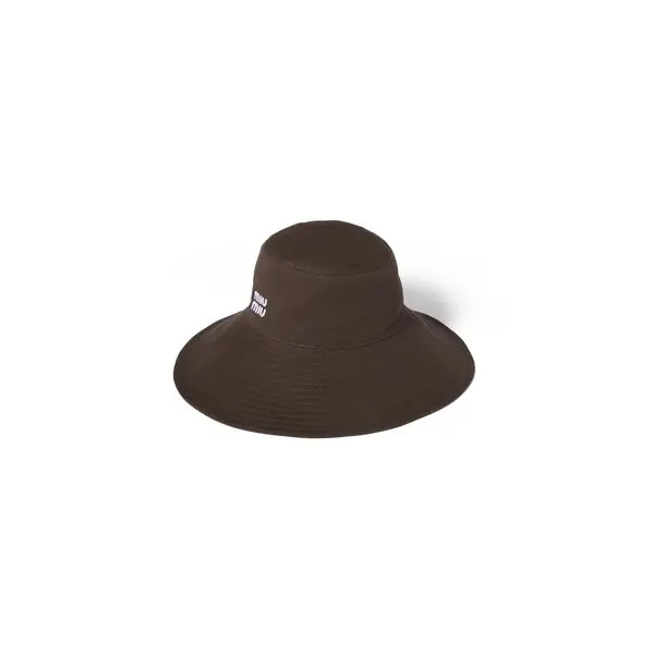 Miu Miu Denim Bucket Hat - Dark Brown/iris