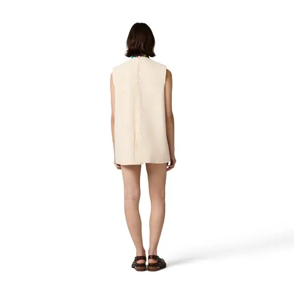 Miu Miu Embroidered Canvas Mini Dress