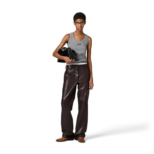 Miu Miu Ribbed Jersey Tank Top