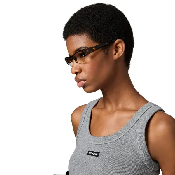 Miu Miu Ribbed Jersey Tank Top