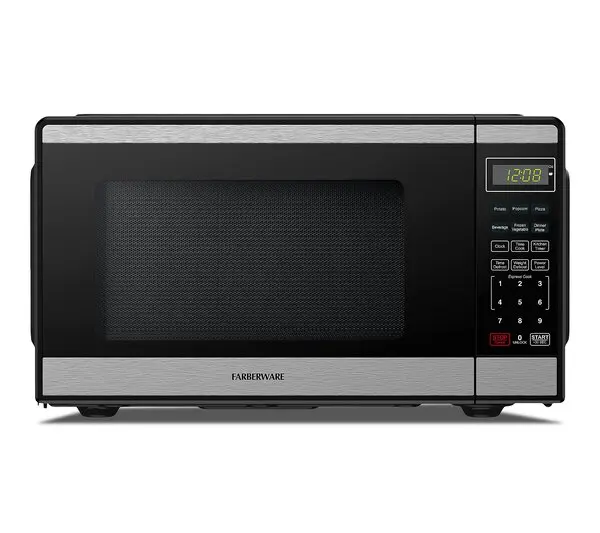 FARBERWARE 0.9 Cu. Ft. Black & Stainless Steel Microwave - Silver