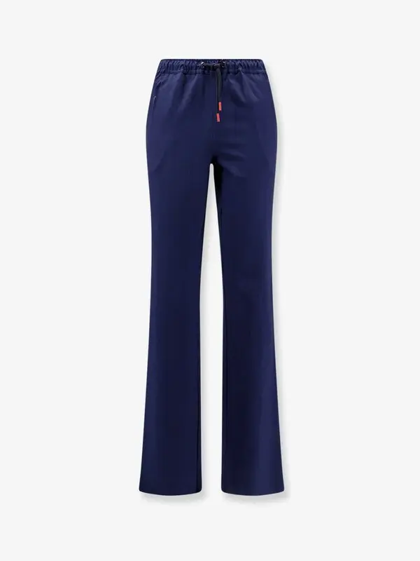 Kiton Cotton Trousers With Drawstring - Blue